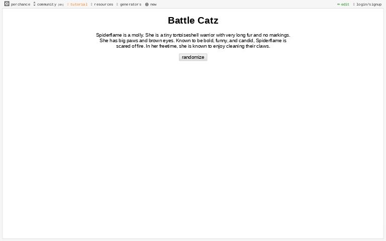 Battle Catz ― Perchance Generator