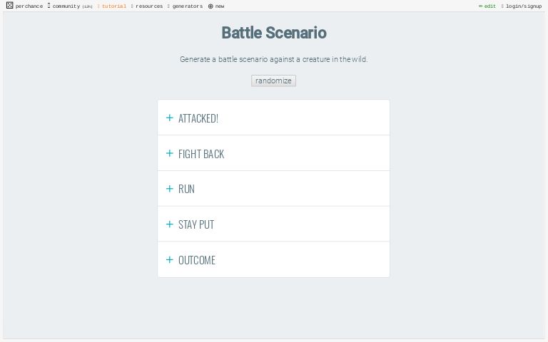 Battle Scenario ― Perchance Generator