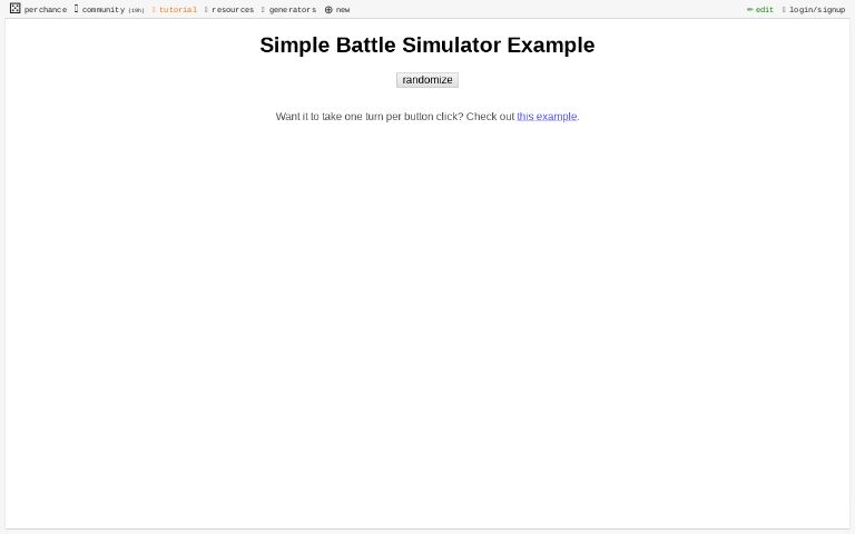 Simple Battle Simulator Example ― Perchance Generator