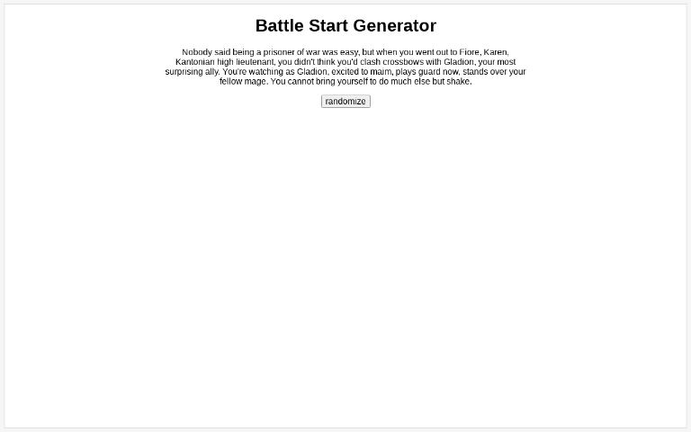 Battle Start Generator