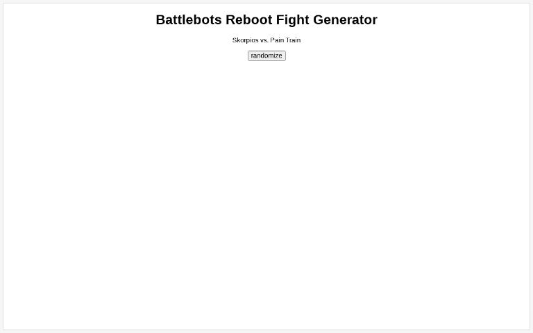 Battlebots Reboot Fight Generator