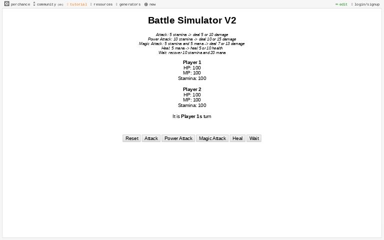 Battle Simulator V2 ― Perchance Generator