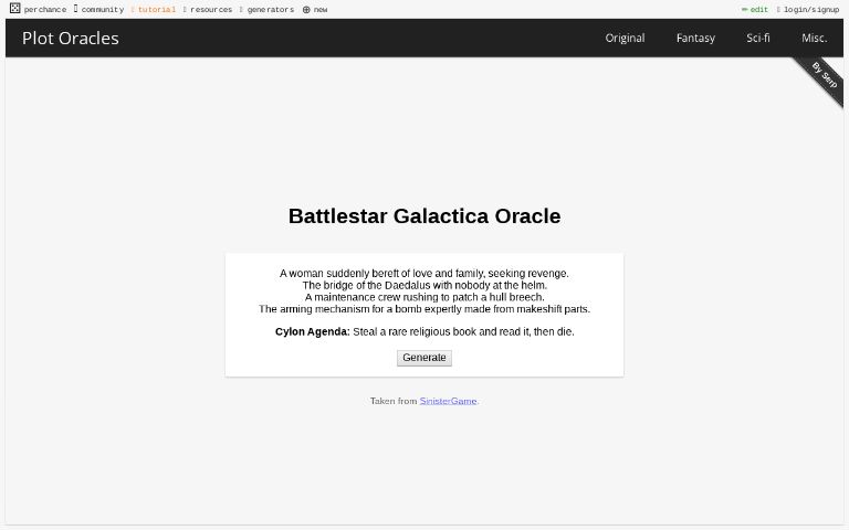 Battlestar Galactica Oracle ― Perchance Generator