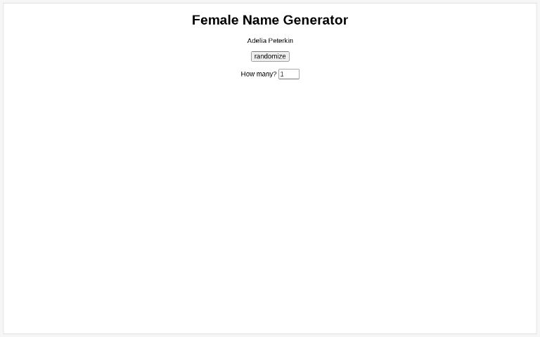 Female Name Generator