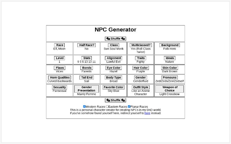 NPC Generator