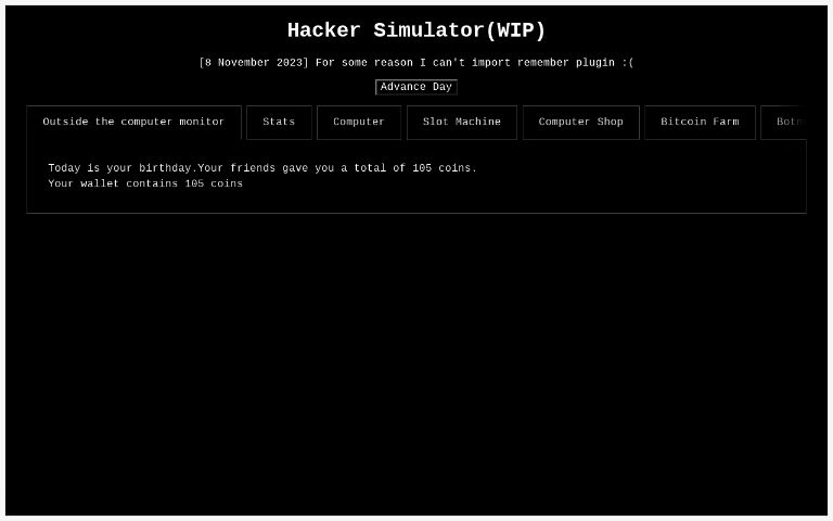Hacker Simulator(WIP) ― Perchance Generator