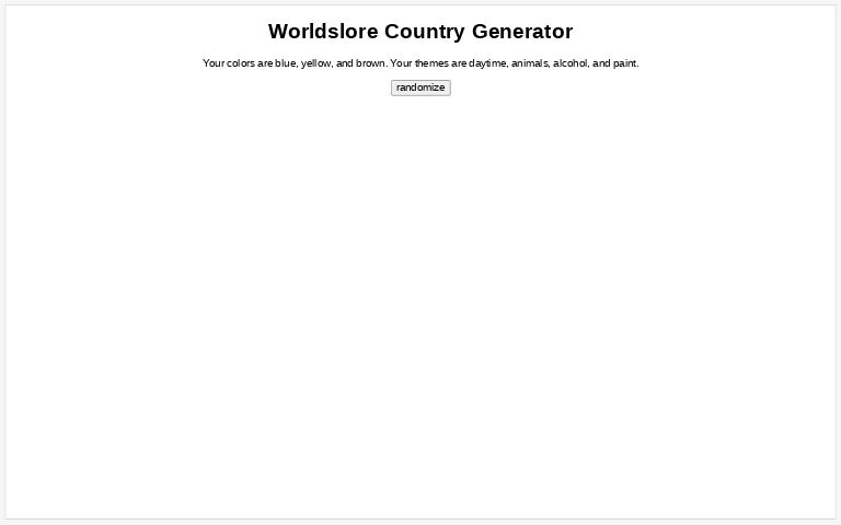 Worldslore Country Generator