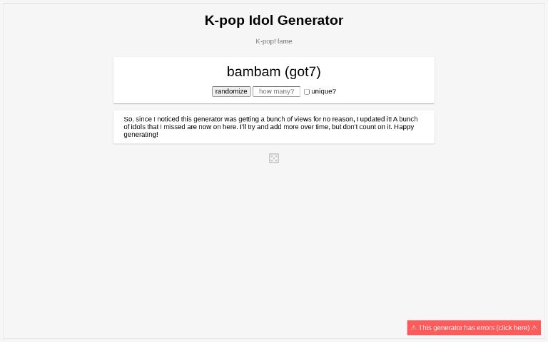 K-pop Idol Generator