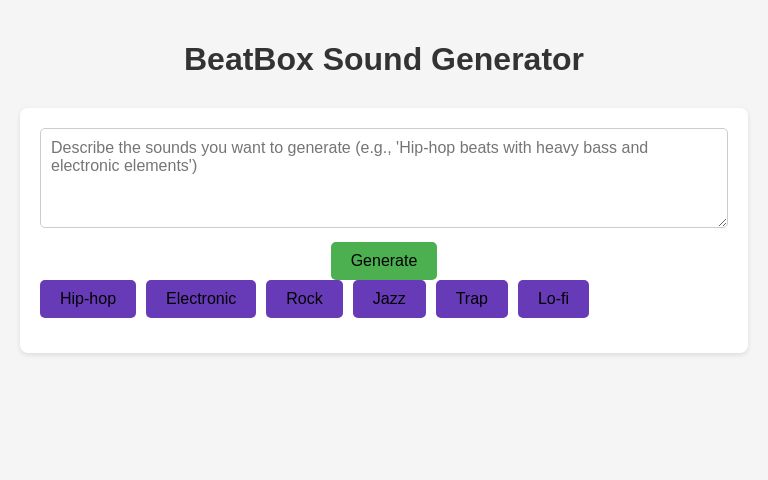 BeatBox Sound Generator