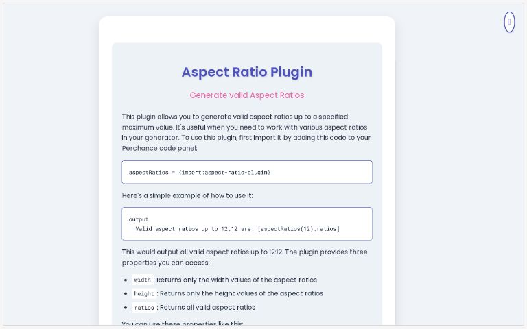 Aspect Ratio Plugin