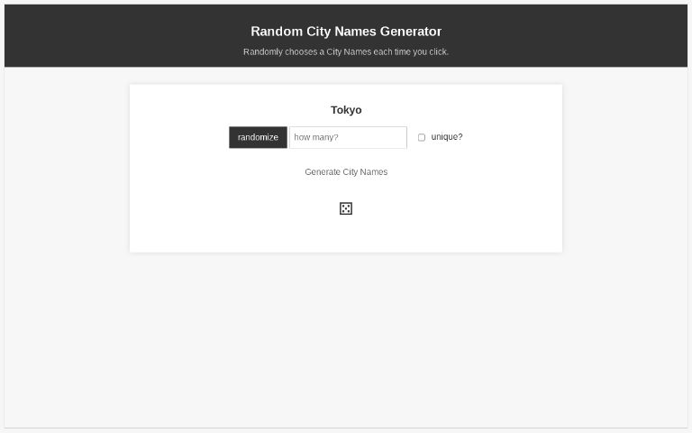 Random City Names Generator