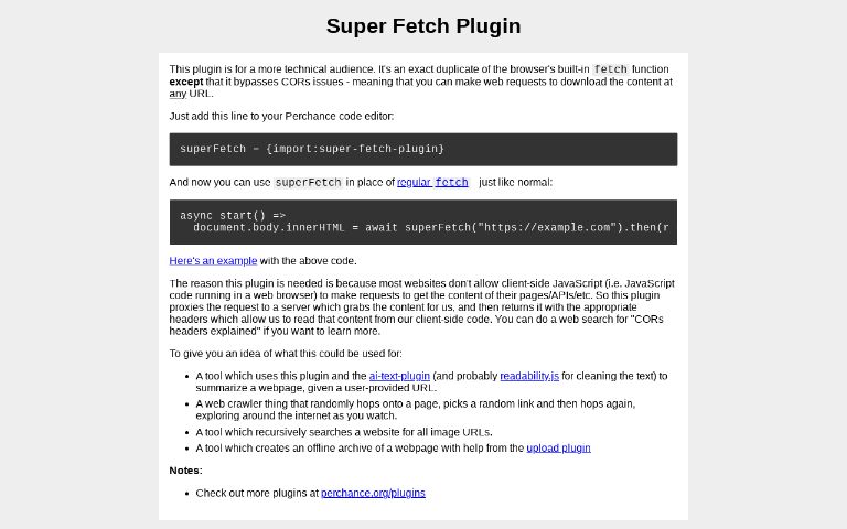 Super Fetch Plugin