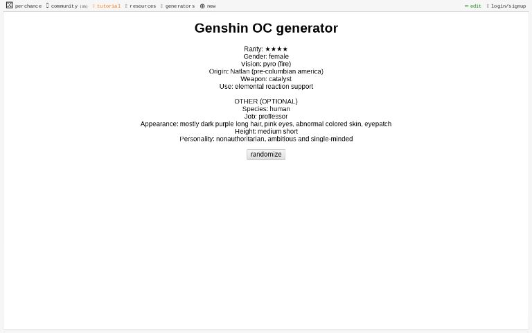 Genshin OC generator