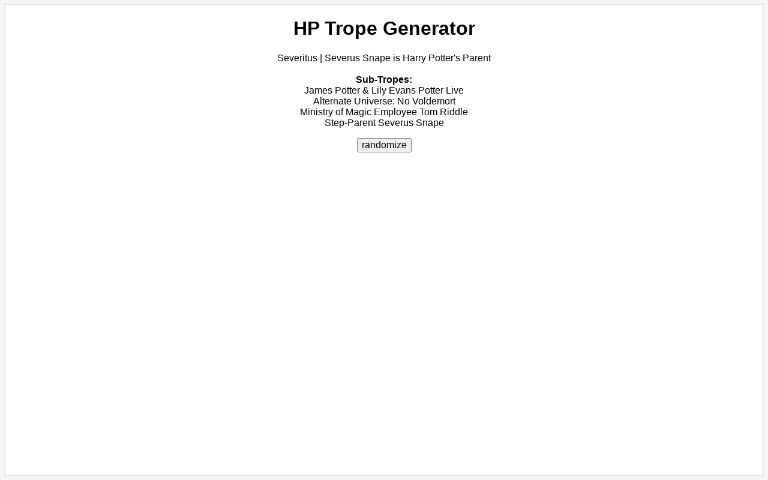 HP Trope Generator