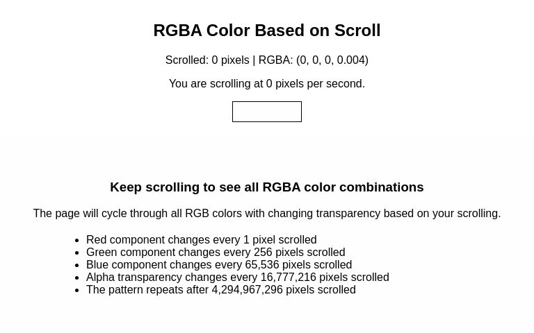 RGBA Color Based on Scroll ― Perchance Generator