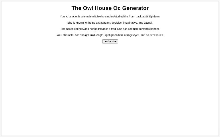 The Owl House Oc Generator