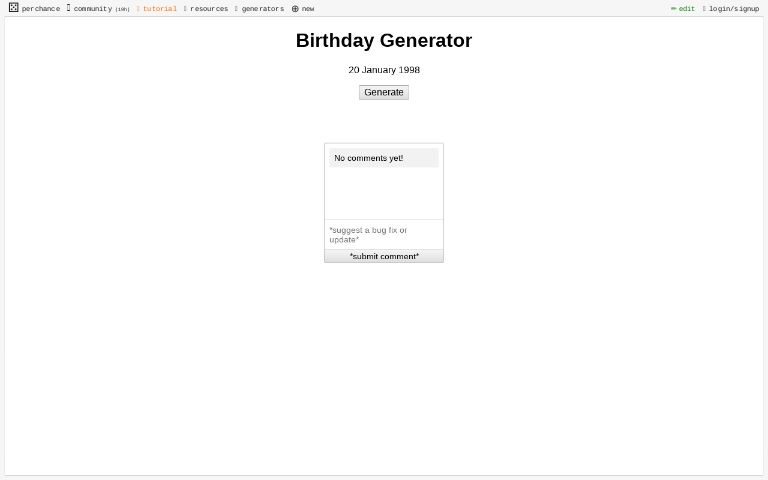Birthday Generator