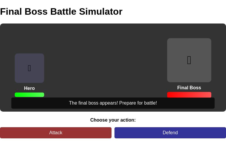 Final Boss Battle Simulator ― Perchance Generator