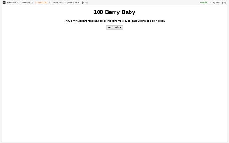 100 Berry Baby ― Perchance Generator