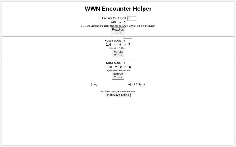 WWN Encounter Helper ― Perchance Generator