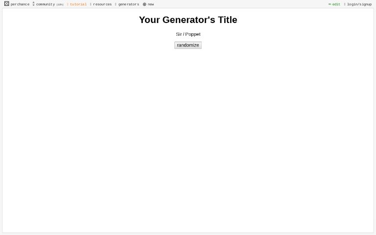 Minimal ― Perchance Generator