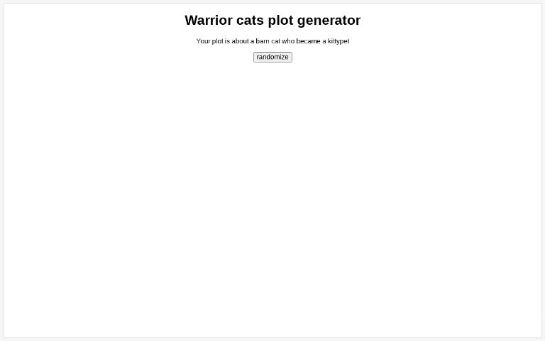 Warrior cats plot generator