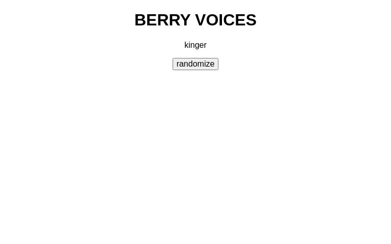 BERRY VOICES ― Perchance Generator