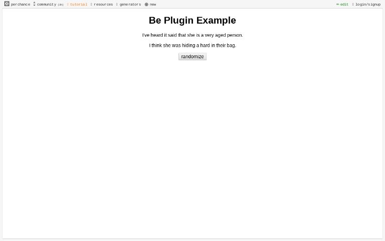 Be Plugin Example