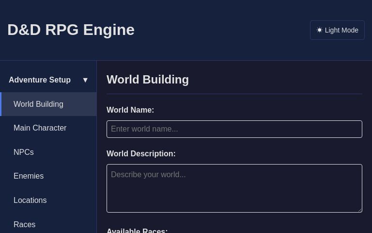 D&D RPG Engine ― Perchance Generator