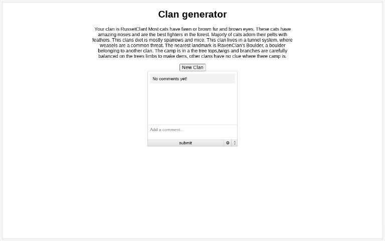 Clan generator