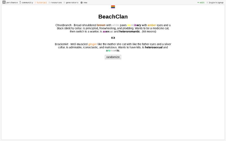 BeachClan ― Perchance Generator