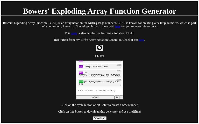 Bowers' Exploding Array Function Generator