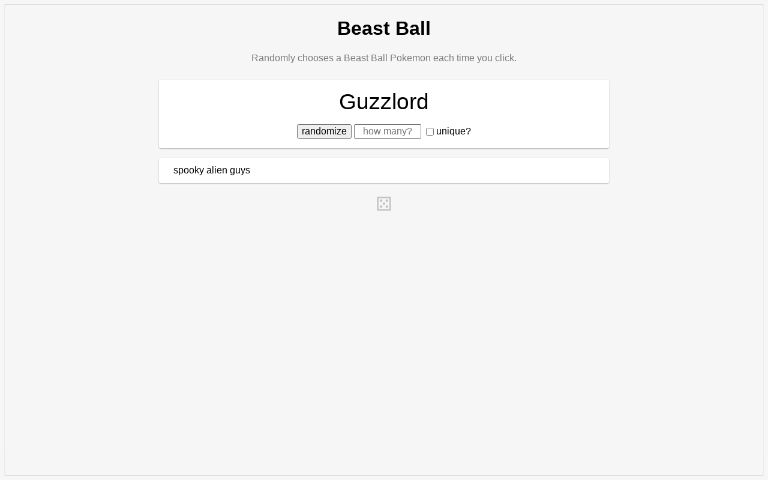 Beast Ball ― Perchance Generator