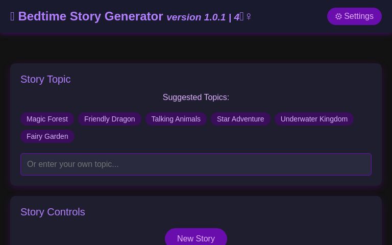 Bedtime Story Generator Version 1 0 1