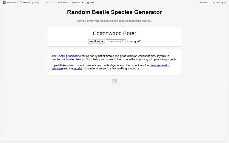 Random Beetle Species Generator