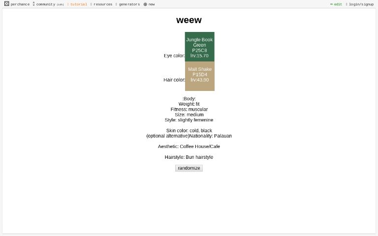 weew ― Perchance Generator