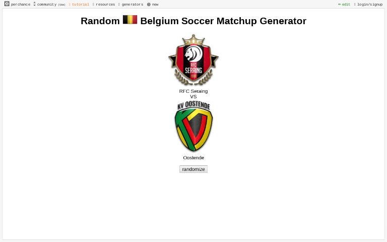 Random Belgium Soccer Matchup Generator