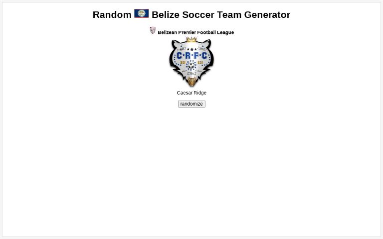 Random Belize Soccer Team Generator