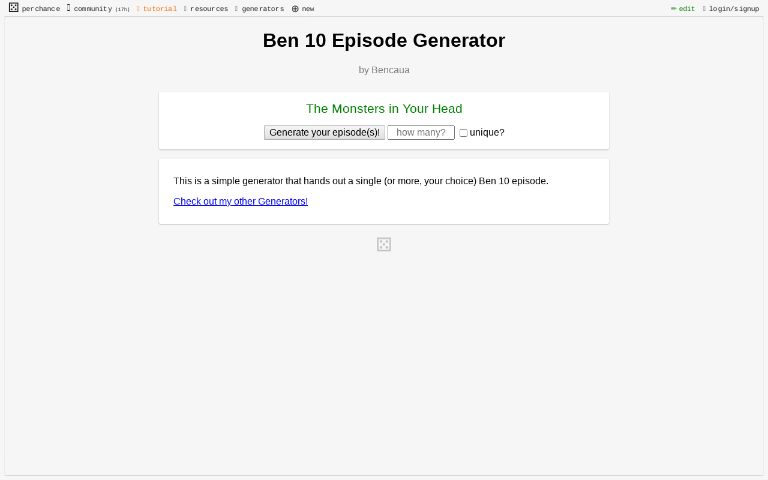 Ben 10 Episode Generator