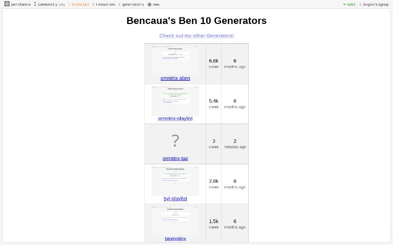 Bencaua's Ben 10 Generators