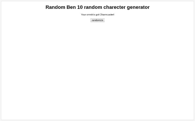 Random Ben 10 random generator