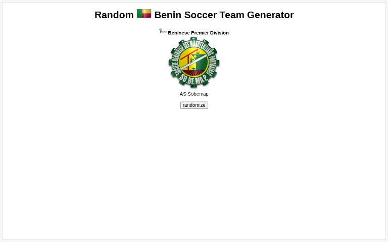 Random Benin Soccer Team Generator