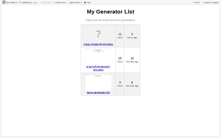 My Generator List