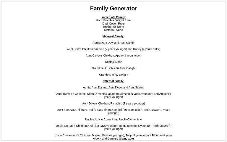 Family Generator
