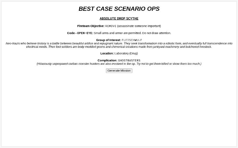 BEST CASE SCENARIO OPS ― Perchance Generator