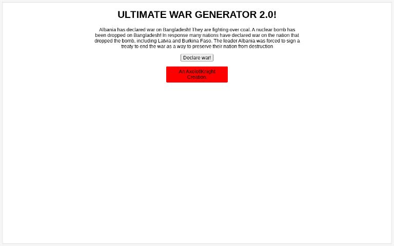 ULTIMATE WAR GENERATOR 2.0!