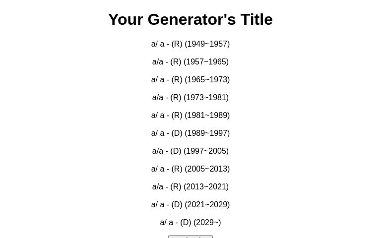 Beta List ― Perchance Generator