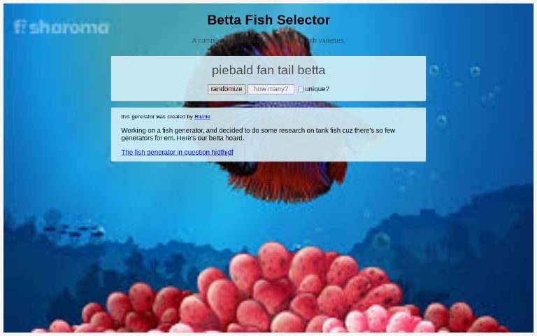 Betta Fish Selector ― Perchance Generator