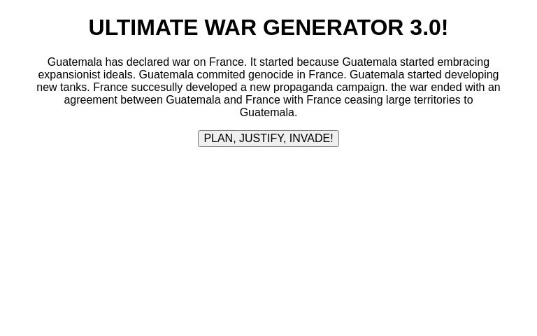 ULTIMATE WAR GENERATOR 3.0!