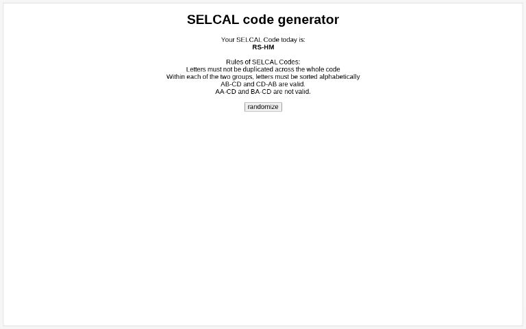 SELCAL code generator